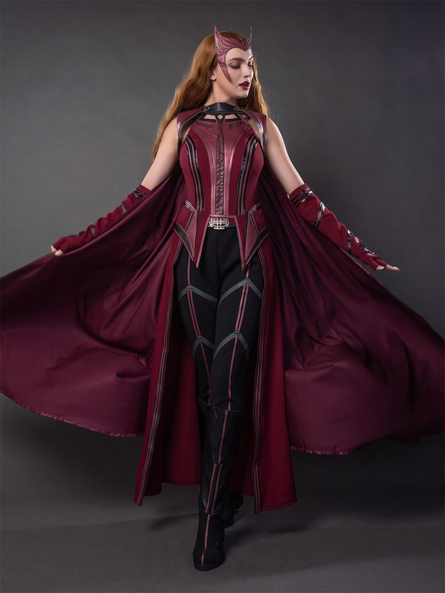 New Show WandaVision Scarlet Witch Wanda Finale Cosplay Costume C00305 ...