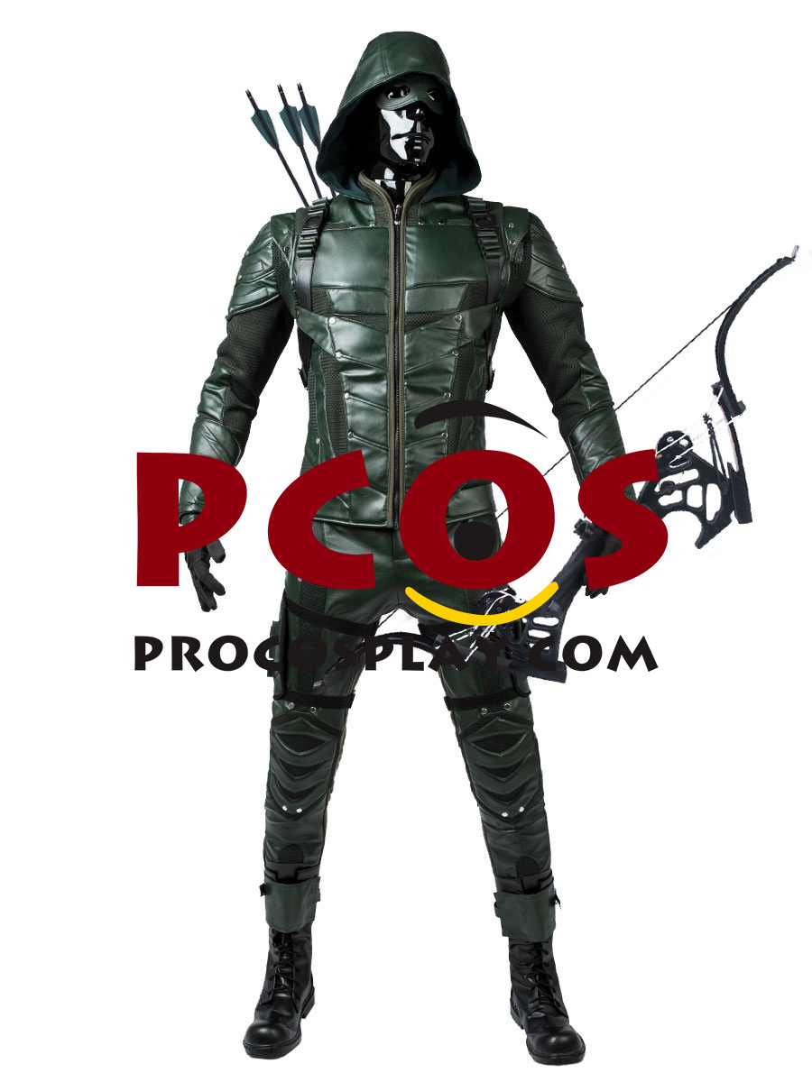 Mens' Superhero Green Arrow Season 5 Oliver Queen Cosplay Costume ...