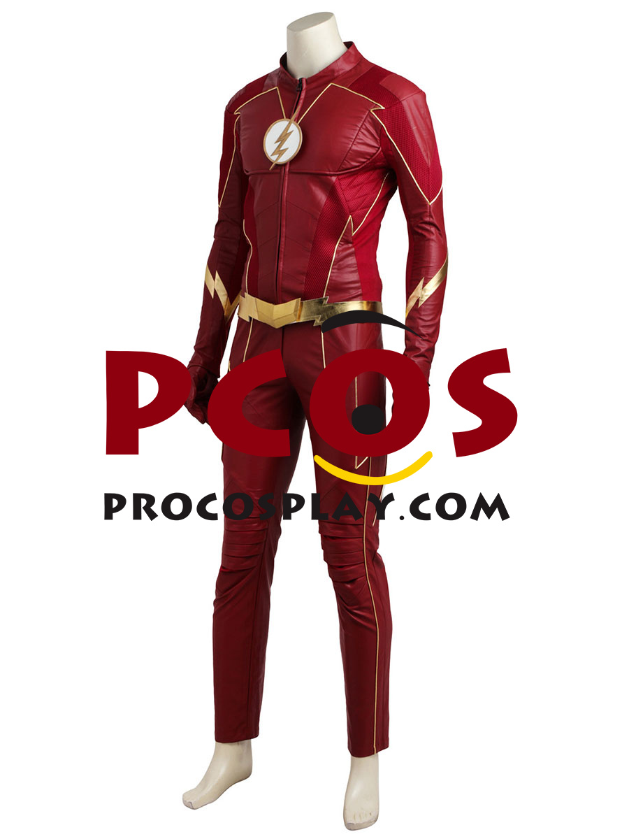 The Flash Season 4 Barry Allen Leather Hood Version Coaplay Costume For ...