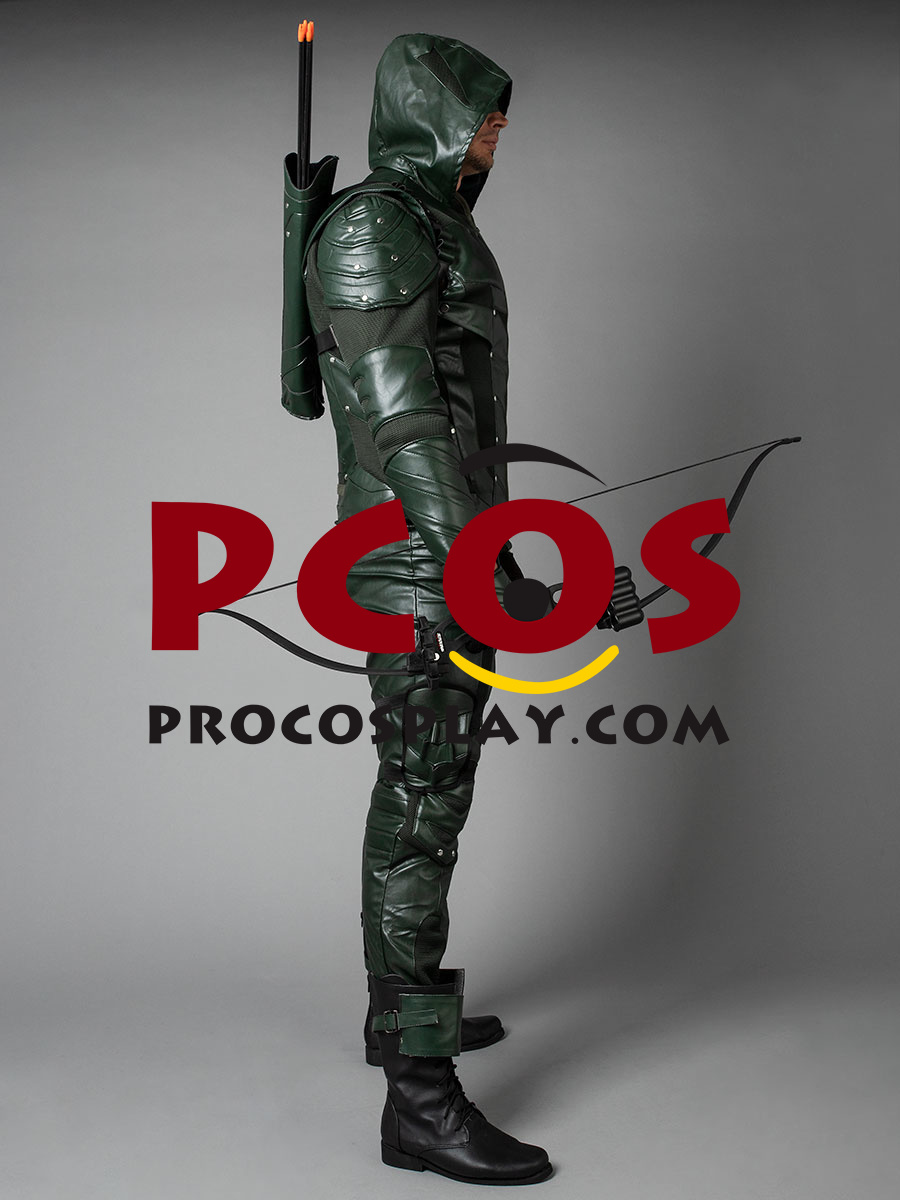 Mens' Superhero Green Arrow Season 5 Oliver Queen Cosplay Costume ...