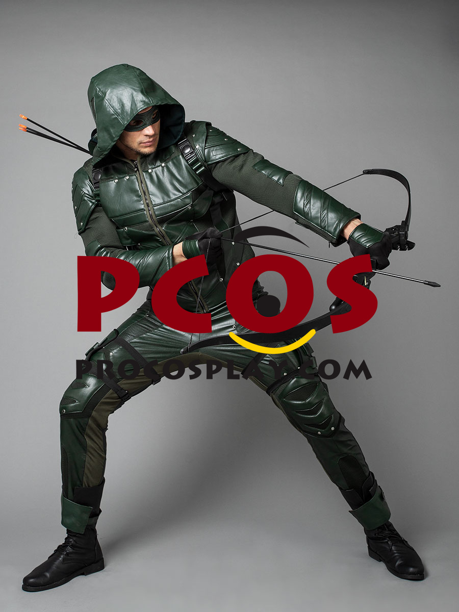 Mens' Superhero Green Arrow Season 5 Oliver Queen Cosplay Costume ...