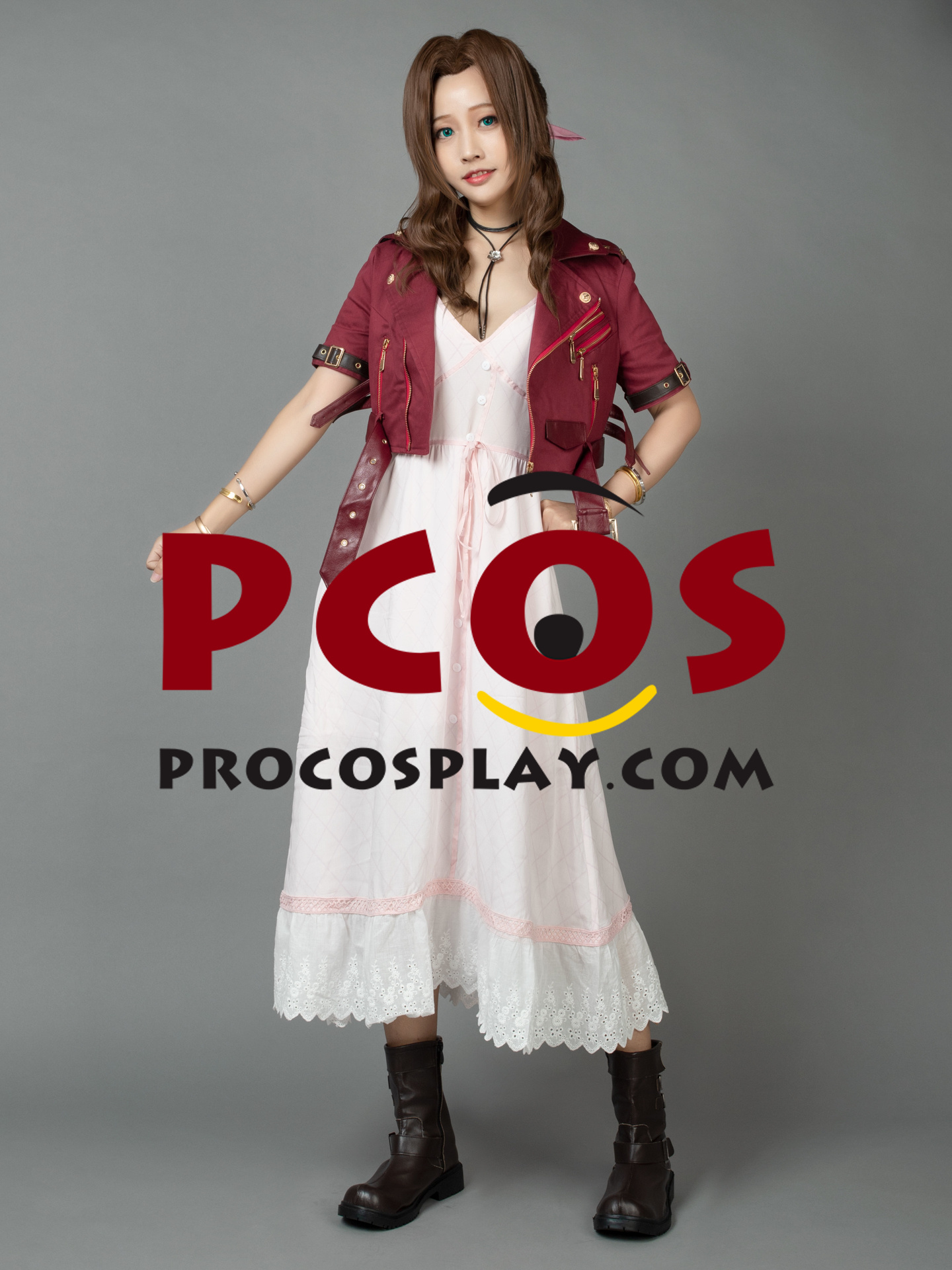 Crisis Core - Final Fantasy VII Aerith Gainsborough Cosplay Costume for ...