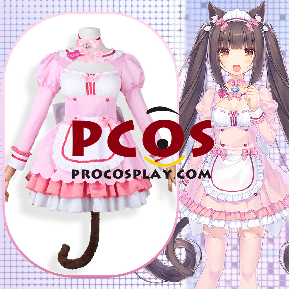 Nekopara Chocola Cosplay Costume Pink Maid Outfit C00657_All - Best ...