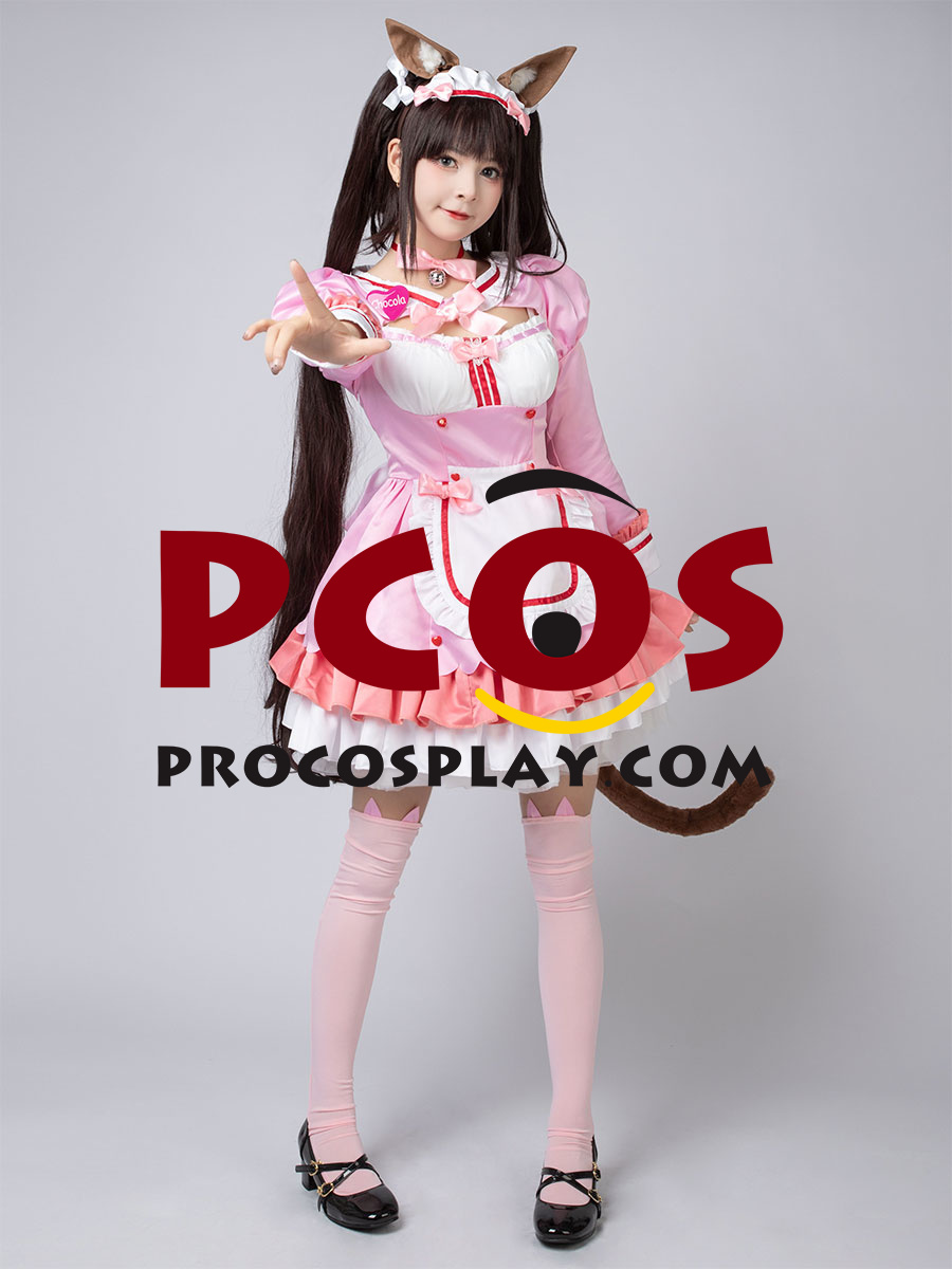 Nekopara Chocola Cosplay Costume Pink Maid Outfit C00657_All - Best ...