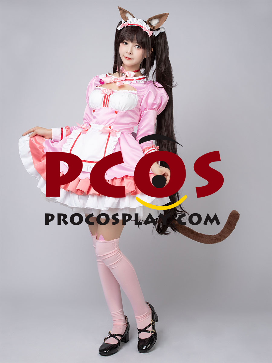 Nekopara Chocola Cosplay Costume Pink Maid Outfit C00657_All - Best ...