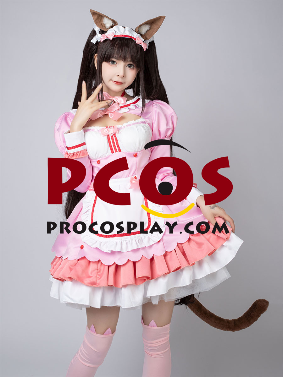 Nekopara Chocola Cosplay Costume Pink Maid Outfit C00657_All - Best ...