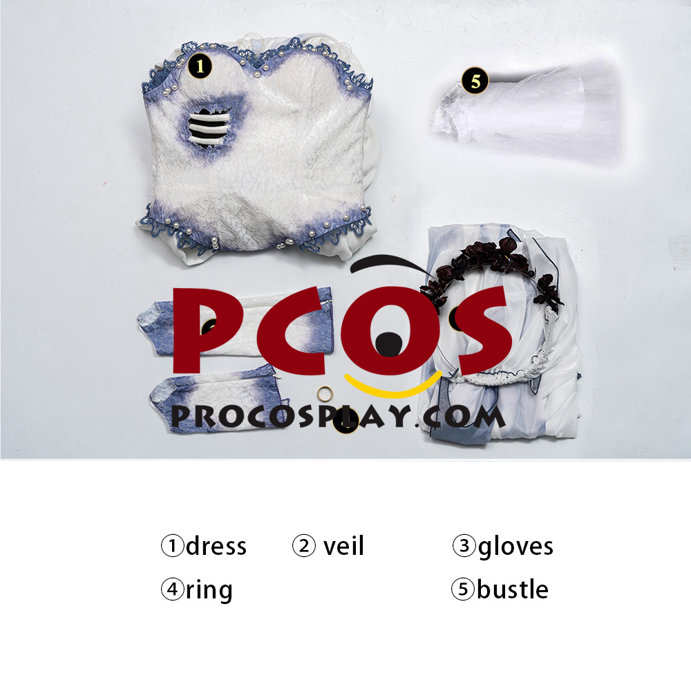Corpse Bride Emily Cosplay Costume Wedding Dress C07711 - Best ...