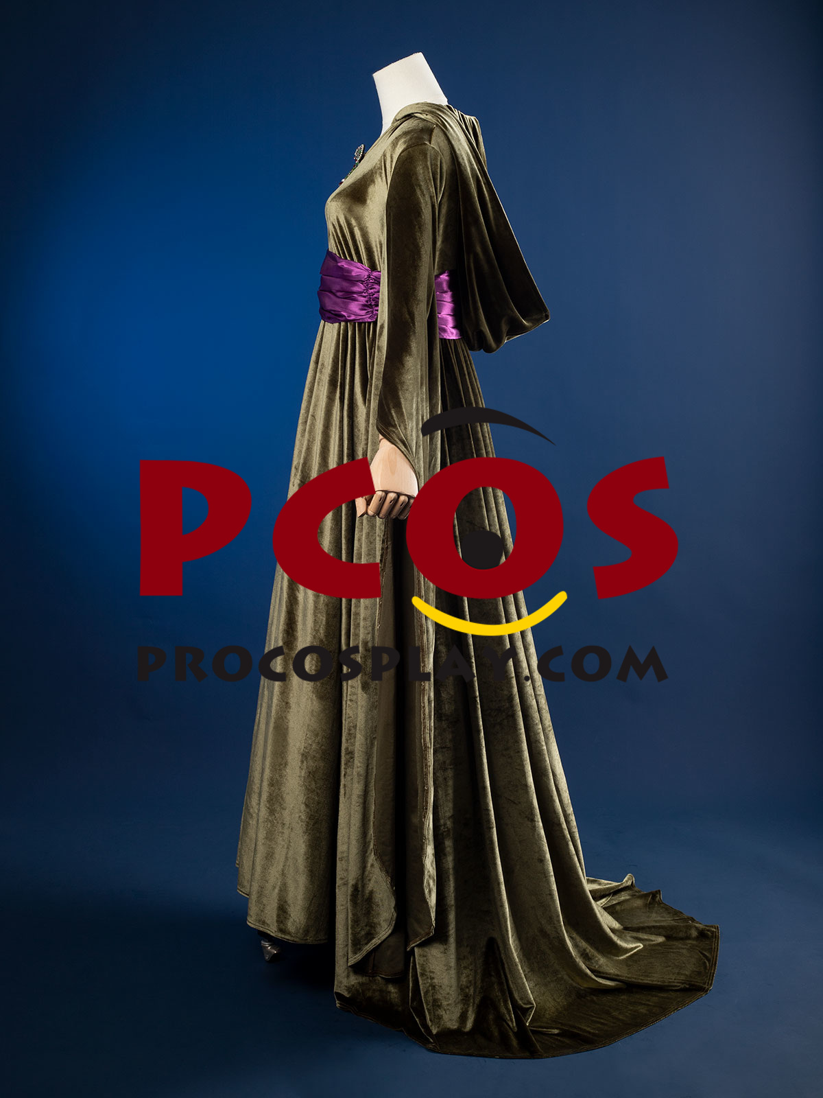 Revenge of the Sith Padme Naberrie Amidala Cosplay Olive Velvet Dress ...